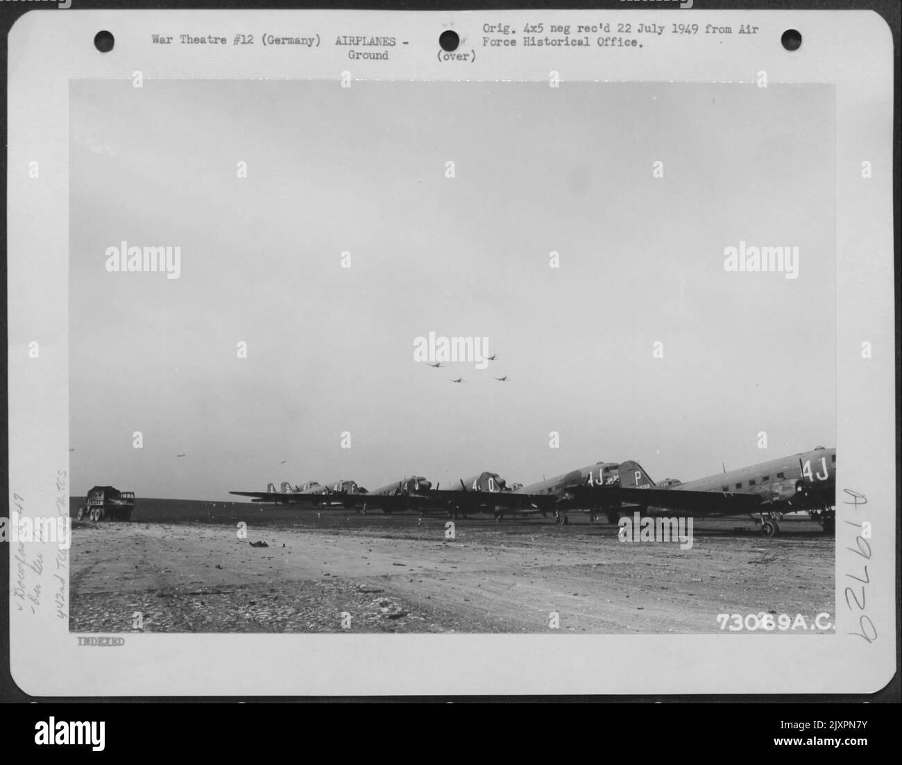 Douglas C-47S Lined Up On An Airfield Somewhere In Germany. 20 April ...