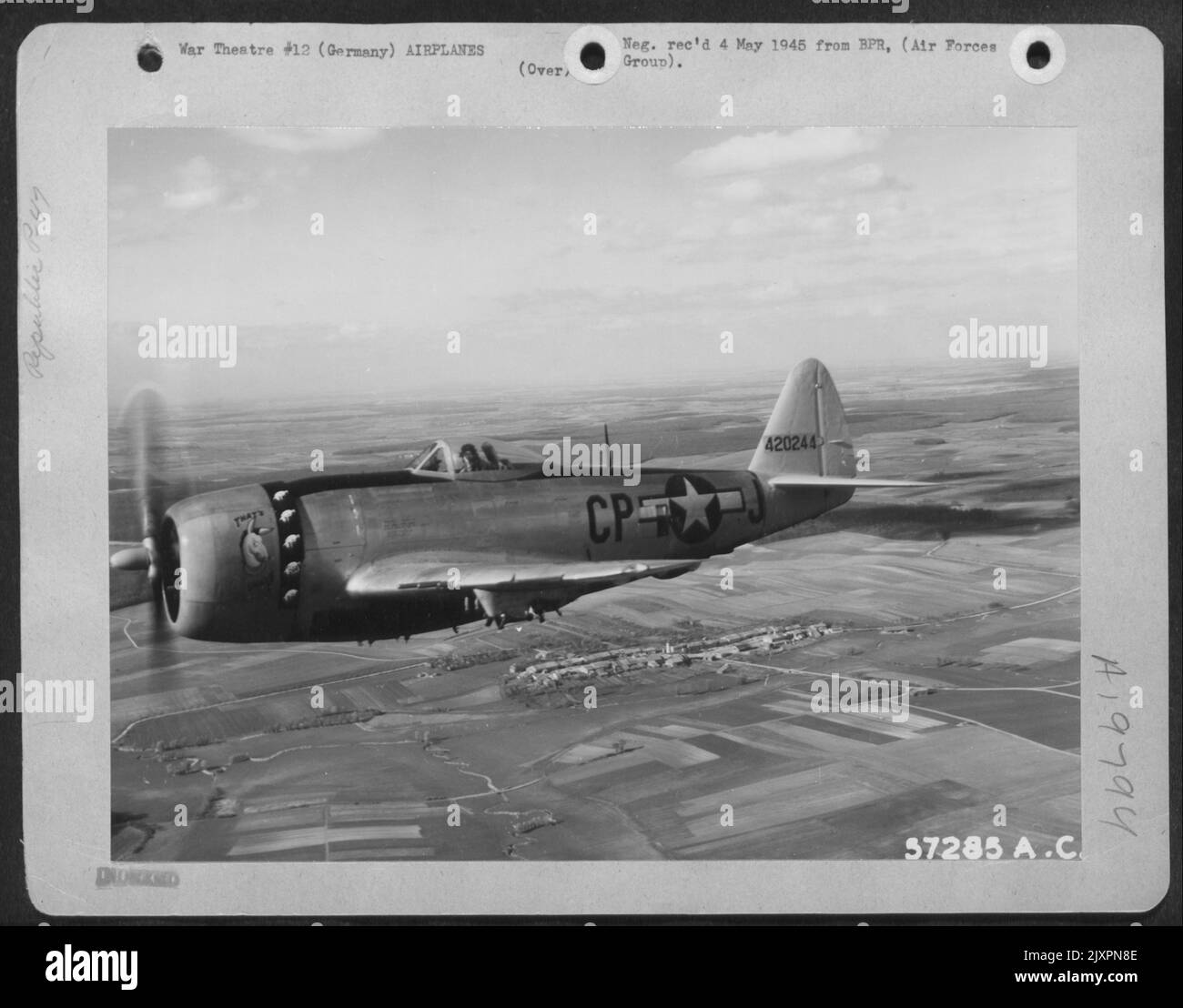 Republic P-47 Thunderbolt Of The First Tac Af In Flight Over Germany ...