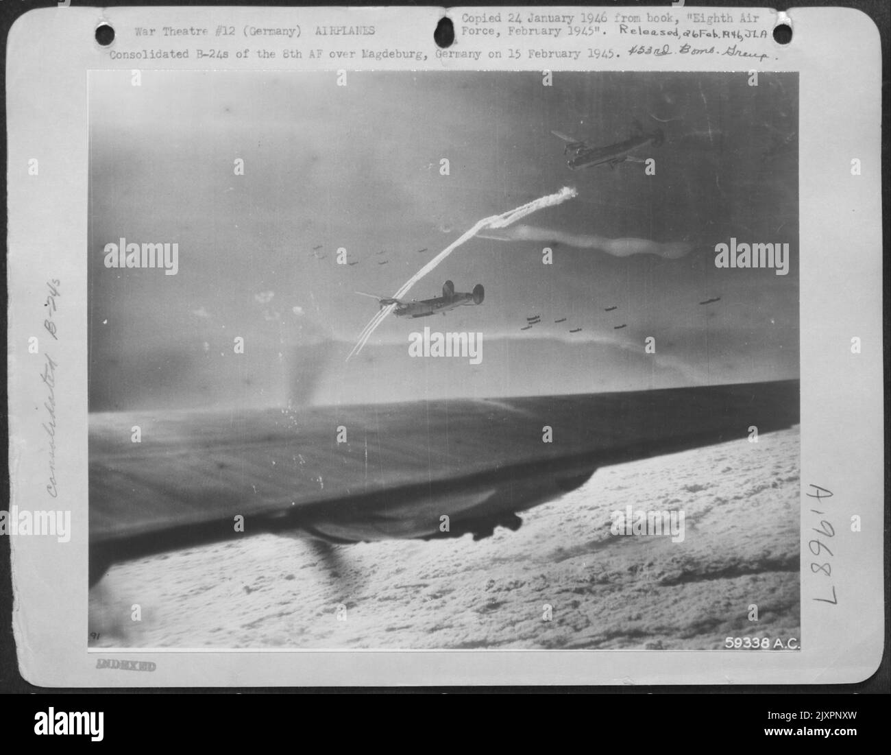 Consolidated B-24S Of The 8Th Air Force Over Magdenburg, Germany, On 15 ...
