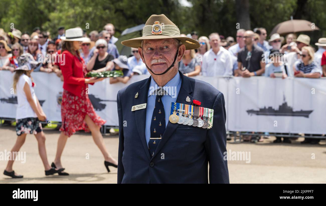 Attendee Phillip Skelton from the Highgate RSL Branch is seen during ...