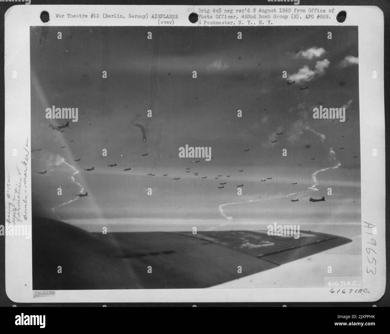 Formation Of Boeing B-17 Flying Fortresses Of The 452Nd Bomb Group ...