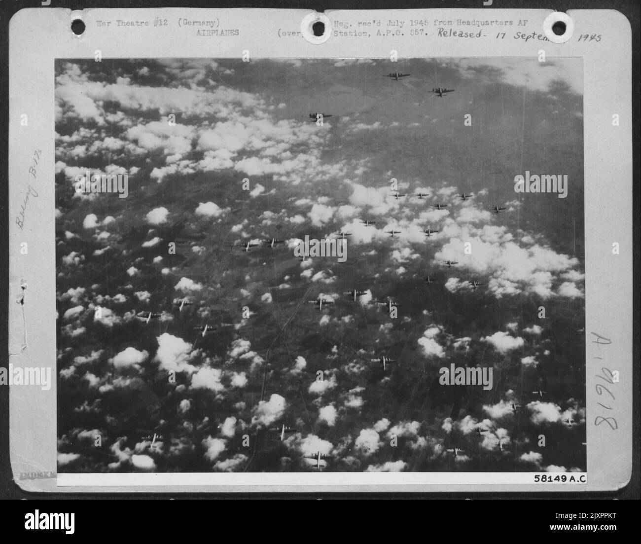 Boeing B-17 Flying Fortresses Enroute To Bomb Enemy Installations In ...