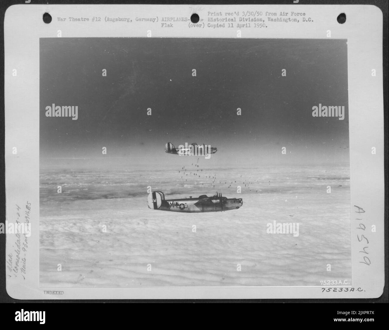 Bursts Of Deadly Flak Explode Dangerously Close To Consolidated B-24S ...