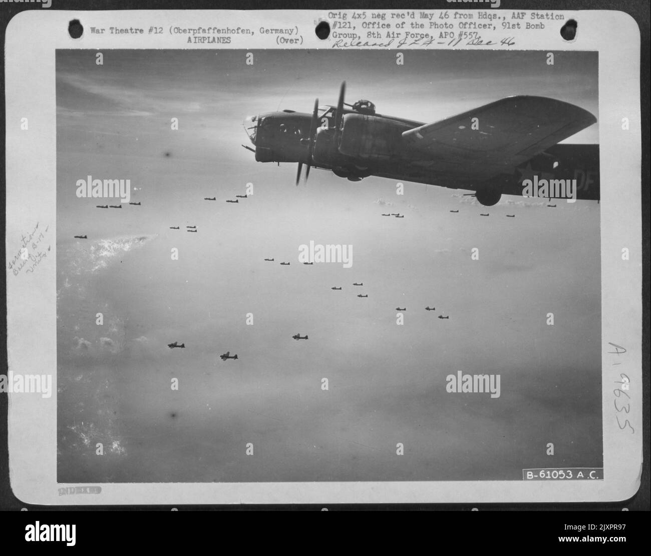 A Formation Of Boeing B-17 Flying Fortresses Of The 91St Bomb Group ...