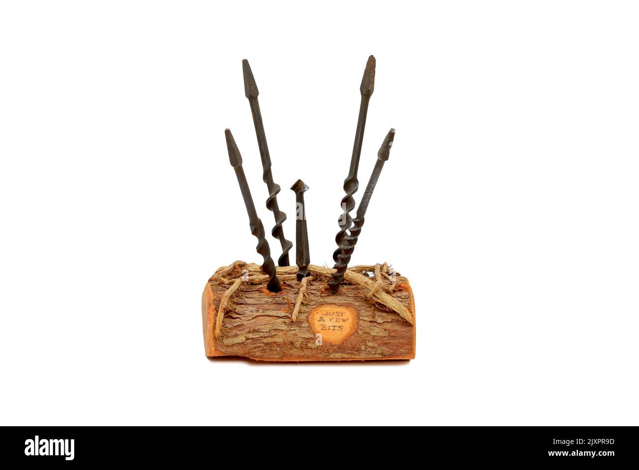 Home crafted wooden carpenters drill bit stand complete with four wood ...