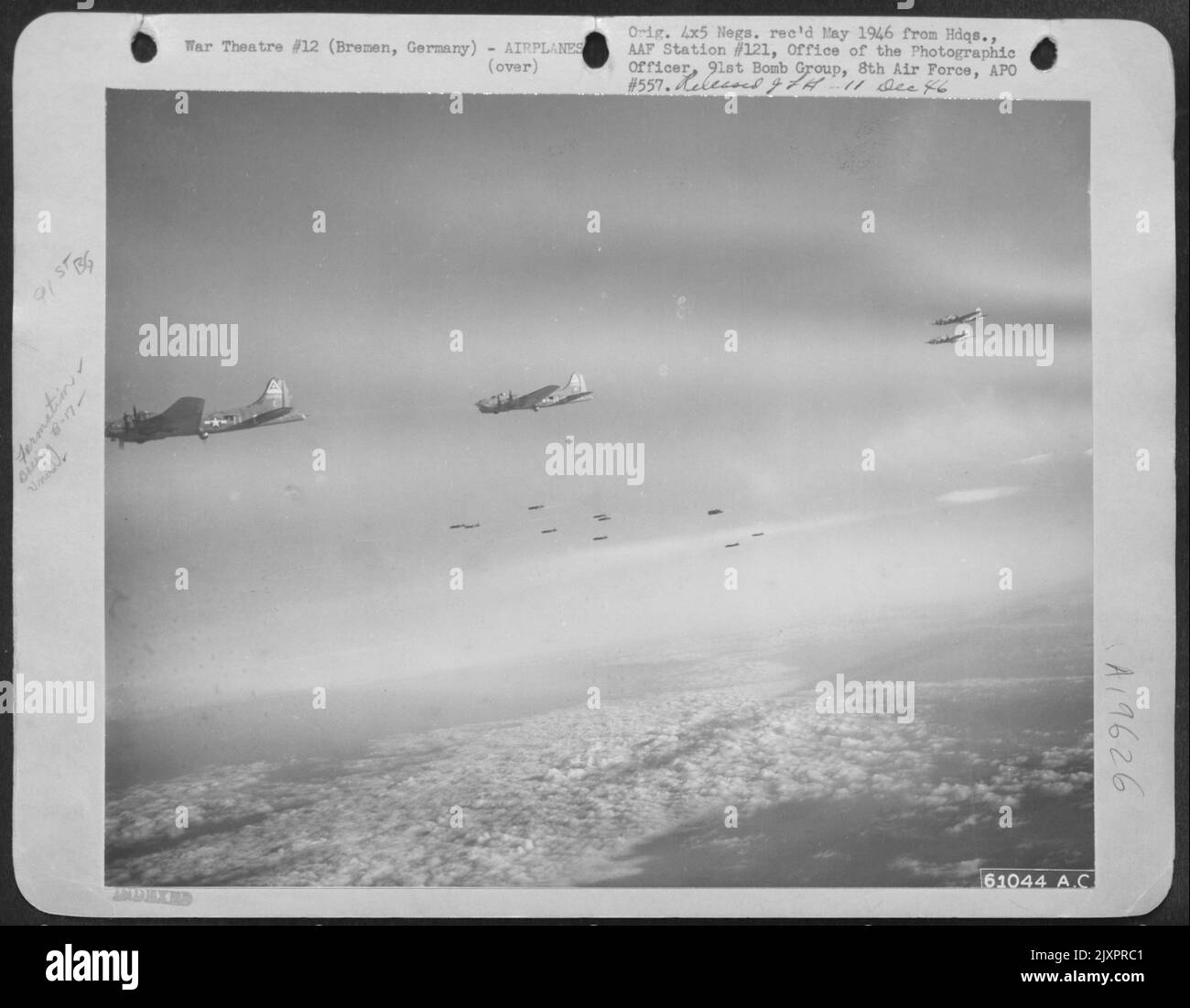 Boeing B-17 Flying Fortresses Of The 91St Bomb Group, 8Th Af, Enroute ...