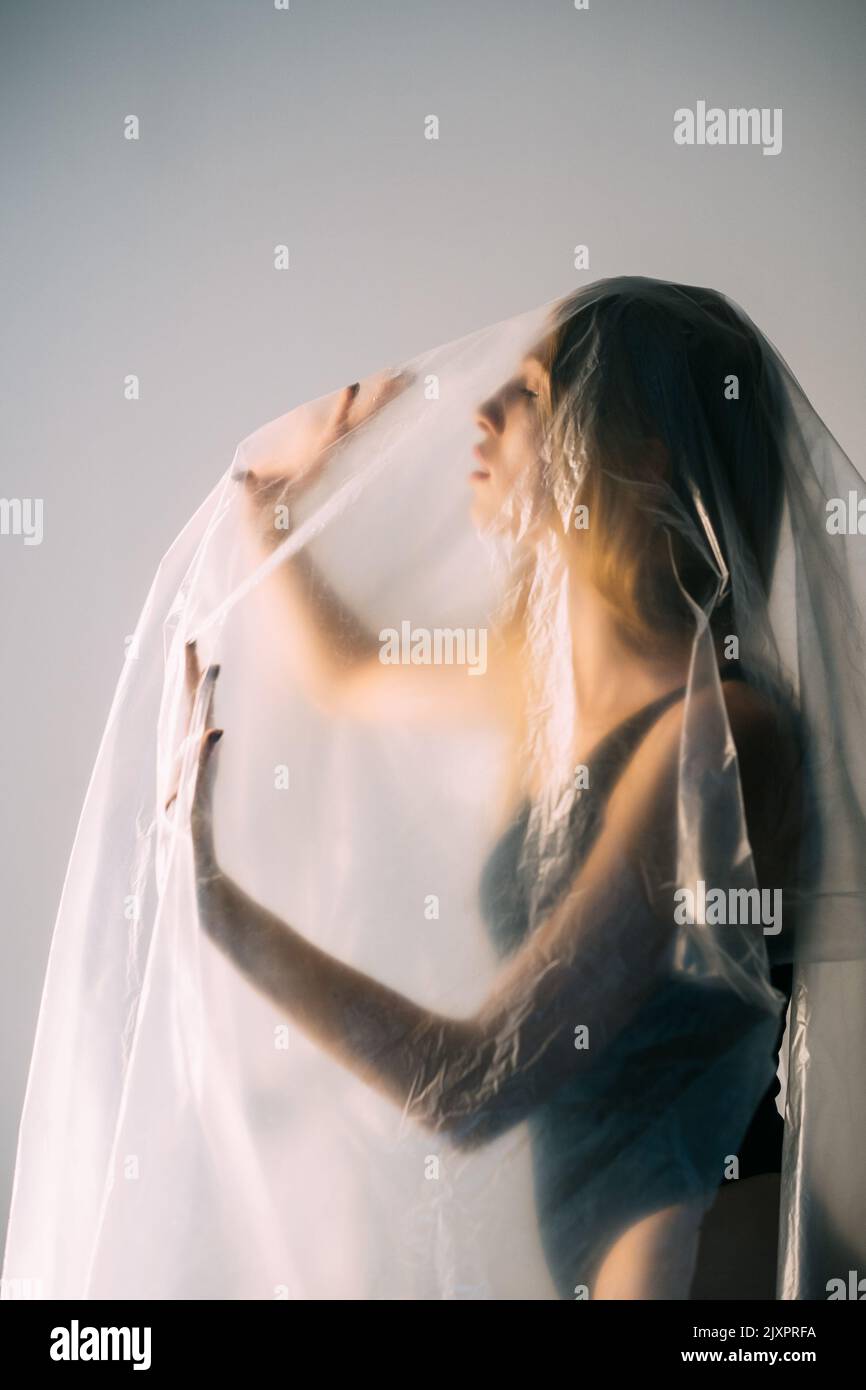 life problem defocused art portrait lost woman Stock Photo - Alamy