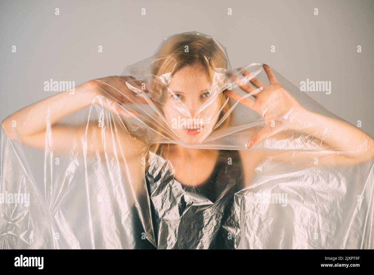 stop violence defocused art portrait female rights Stock Photo - Alamy