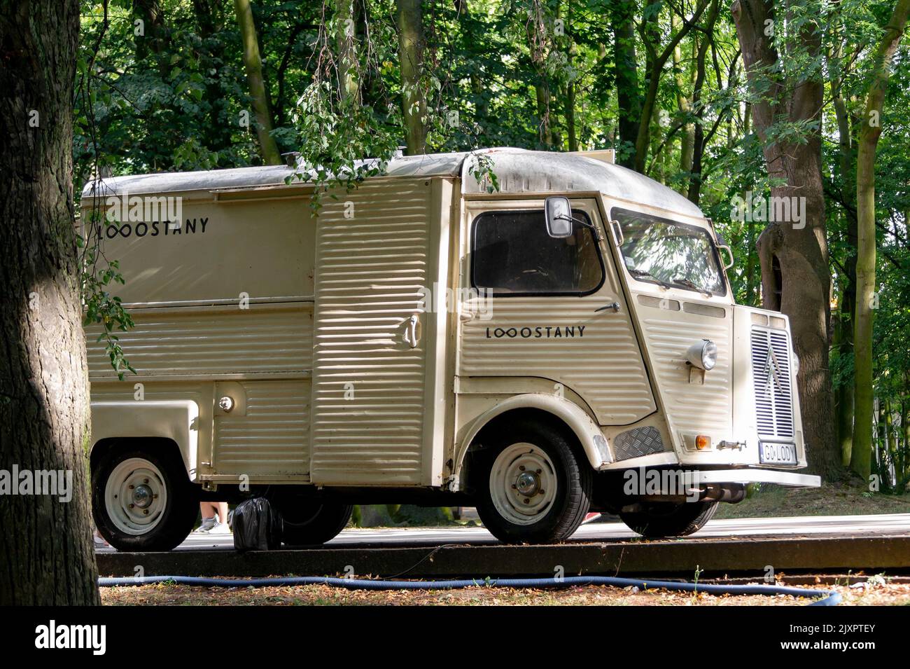 Legendary Citroen Type H van in a park selling ice cream in ...
