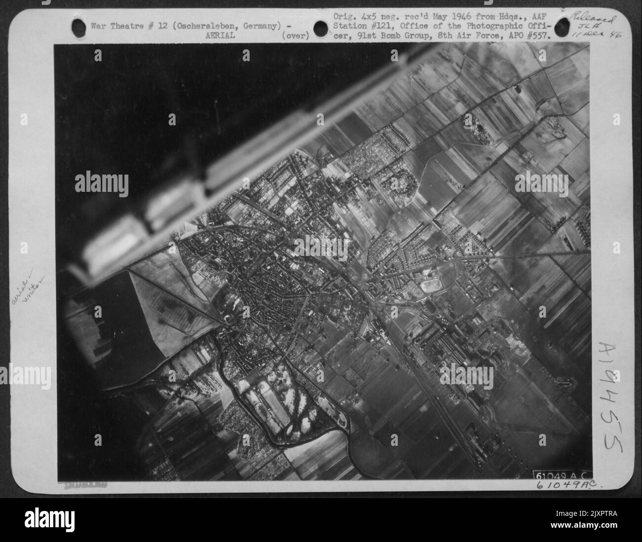 Aerial View Of Oschersleben, Germany Taken 11 Jan 1944 By Photo Section ...