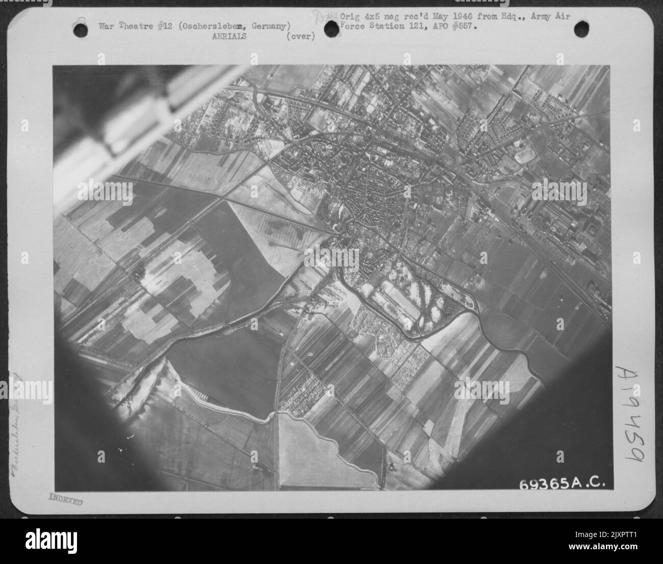Aerial View Of The City Of Oschersleben, Germany Which Was The Target ...