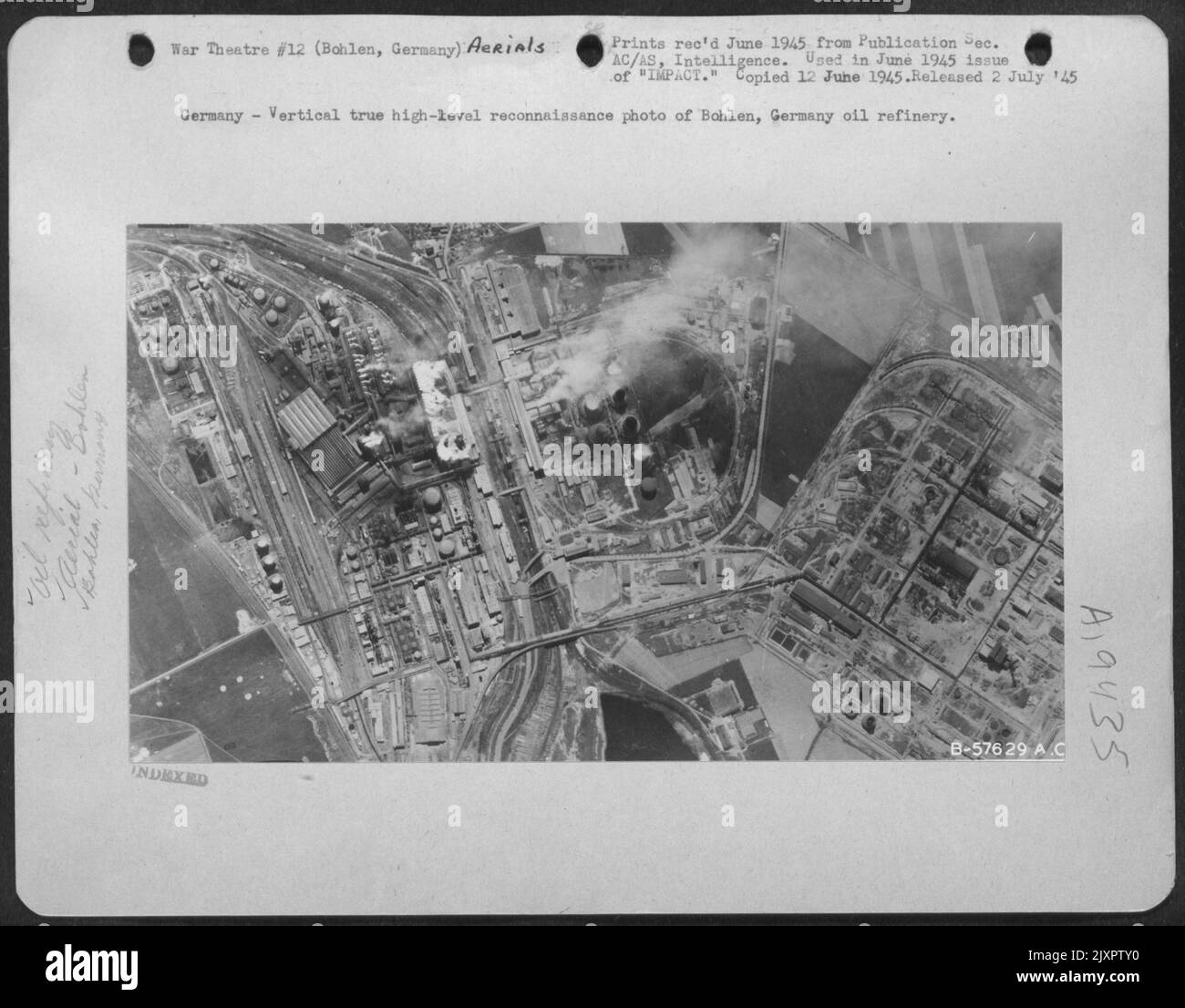 Germany - Vertical True High-Level Reconnaissance Photo Of Bohlen ...