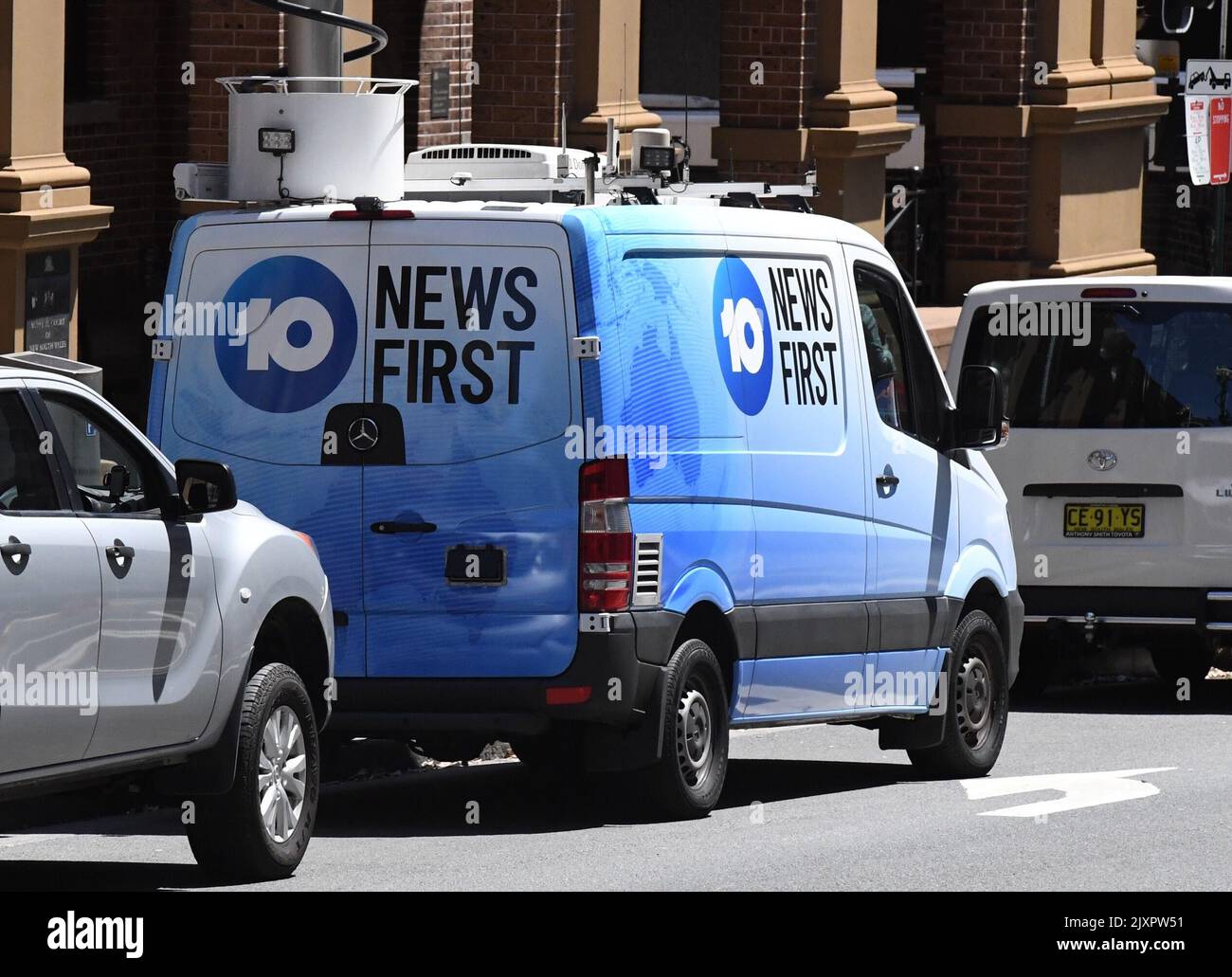 TV Network 10's new logo is seen on a van in Sydney, Wednesday ...