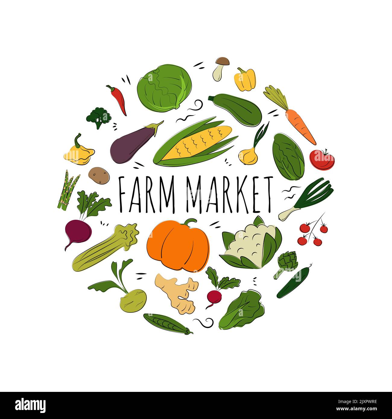 Vegetable set. Vector flat illustration. Vegetarian concept Stock ... Vegetable set. Vector flat illustration. Vegetarian concept Stock ...