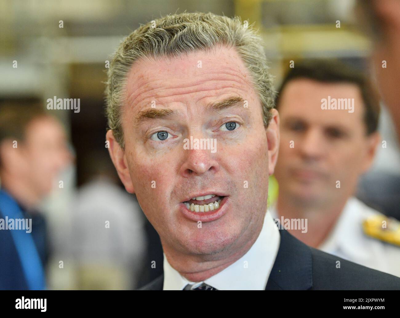 Minister for Defence Industry Christopher Pyne is seen during a visit ...
