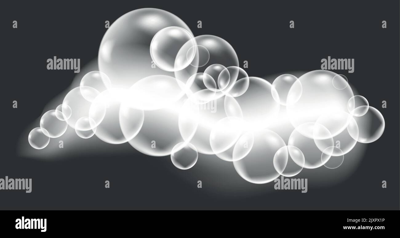 Laundry bubbles. White foam mockup. Realistic soap wash isolated on ...