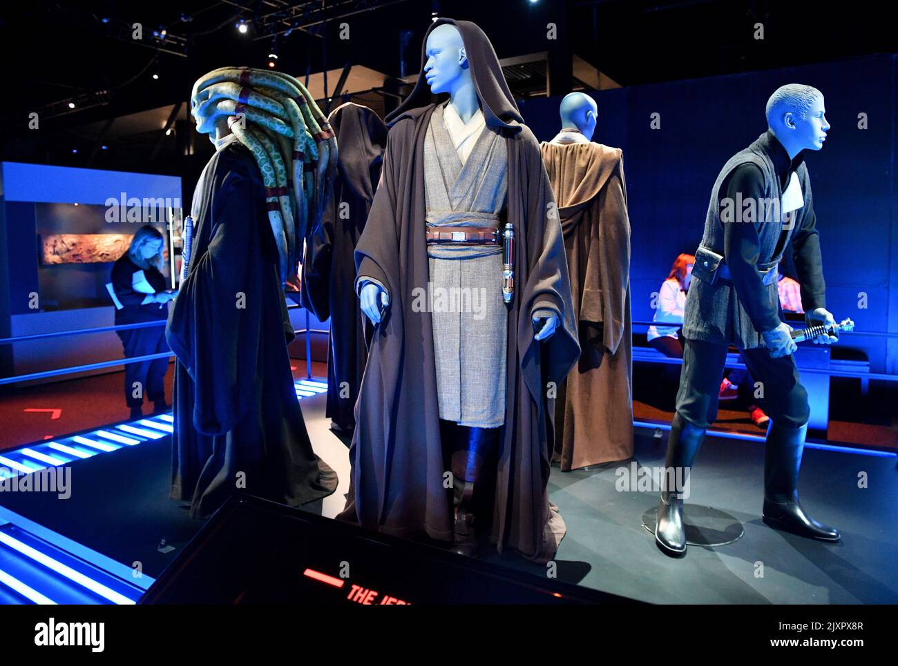 Mannequins of Star Wars Jedi Knight characters are seen during the Star ...