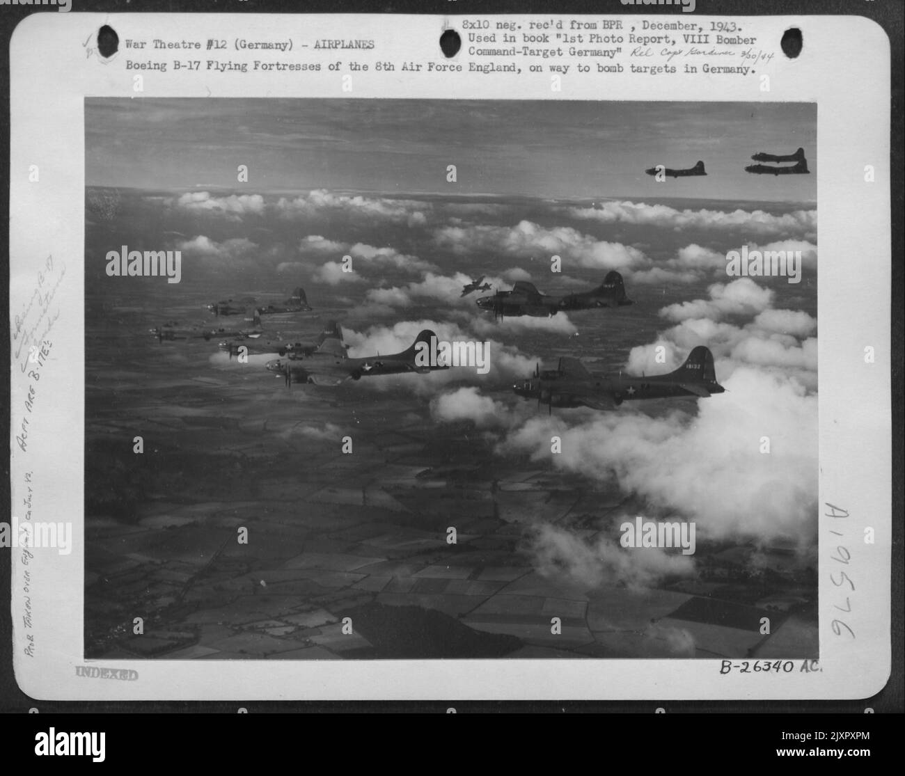 Boeing B-17 Flying Fortresses of the 8th Air Force England, on way to ...