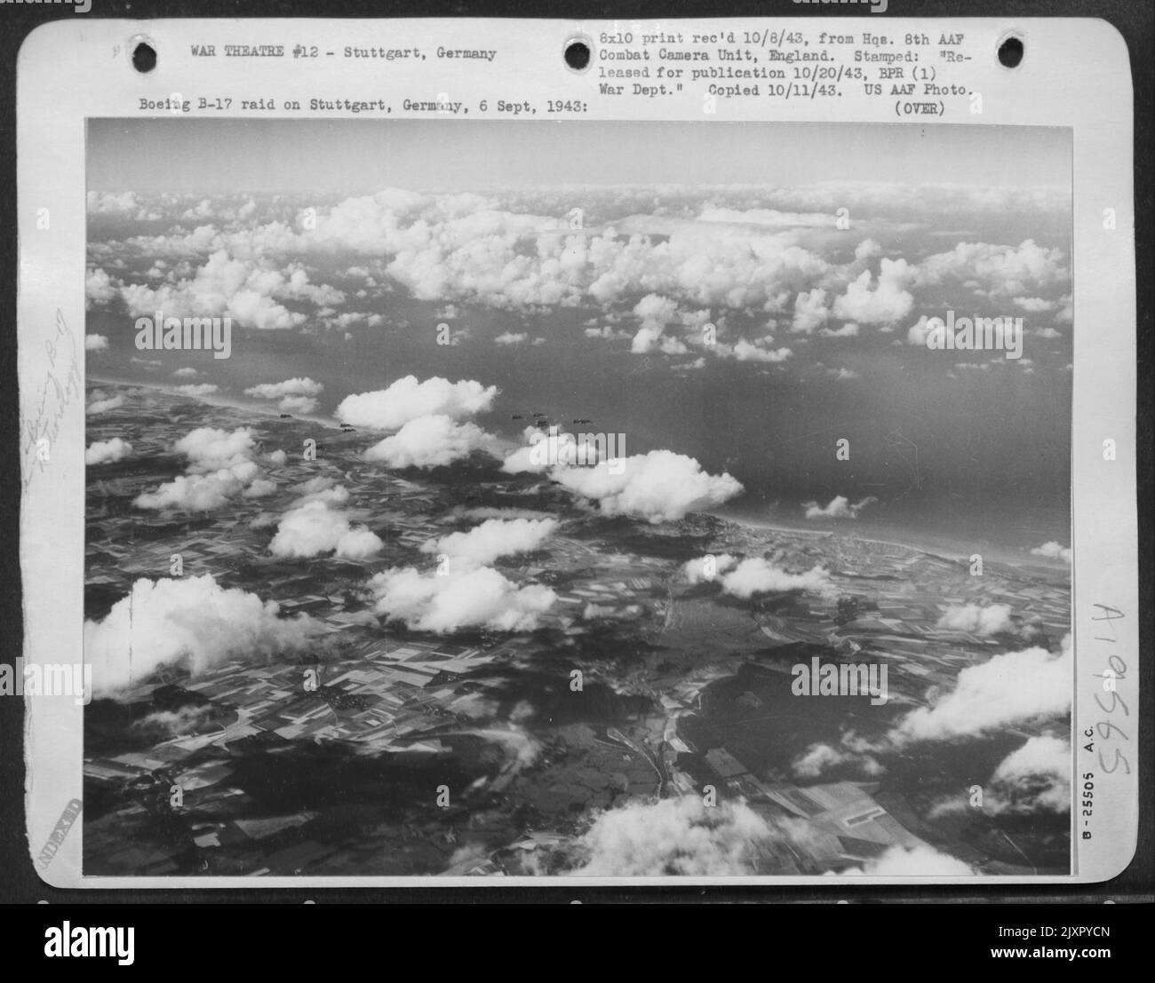 Boeing B-17 raid on Stuttgart, Germany, 6 Sept. 1943 Stock Photo - Alamy