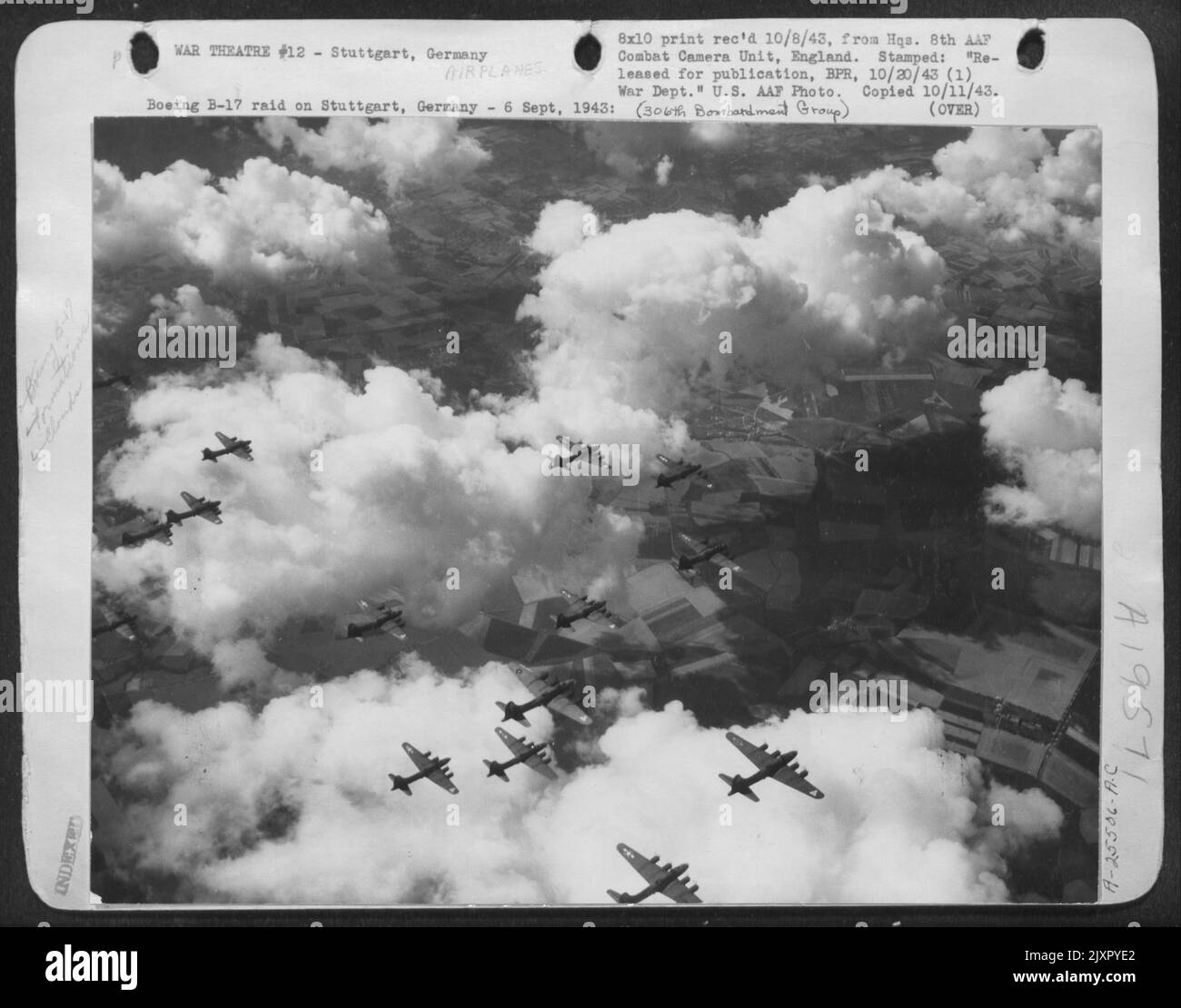 Boeing B-17 raid on Stuttgart, Germany, 6 Sept. 1943 Stock Photo - Alamy