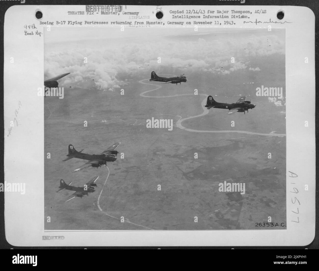 Boeing B-17 Flying Fortresses returning from Munster, Germany on ...