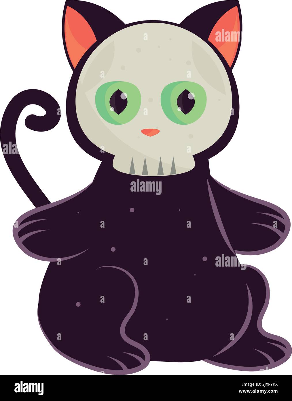 halloween cat with skull mask Stock Vector Image & Art - Alamy