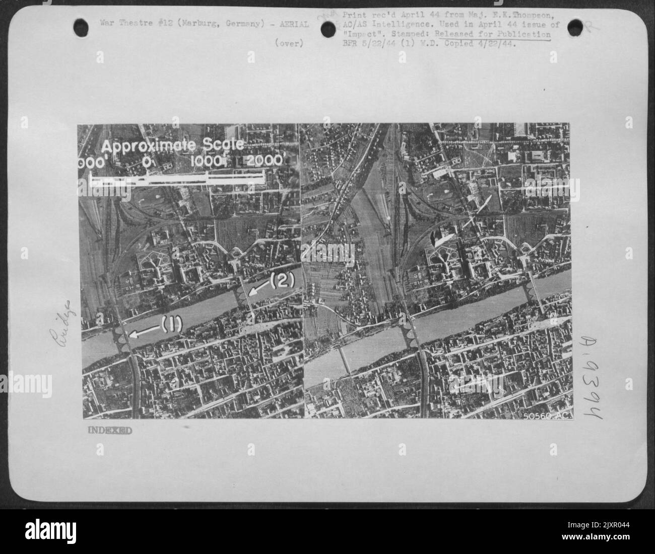Elliptical arch bridges at Marburg, Germany, are used (1) for railroad ...