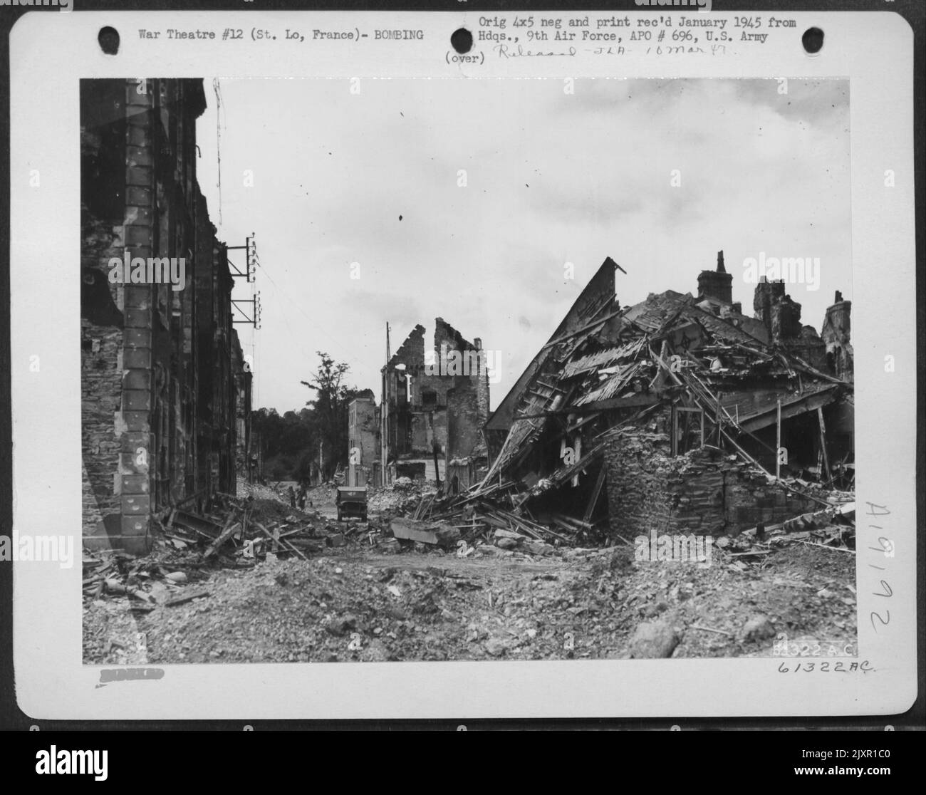 Bomb Damage To St. Lo, France. 30 July 1944 Stock Photo - Alamy