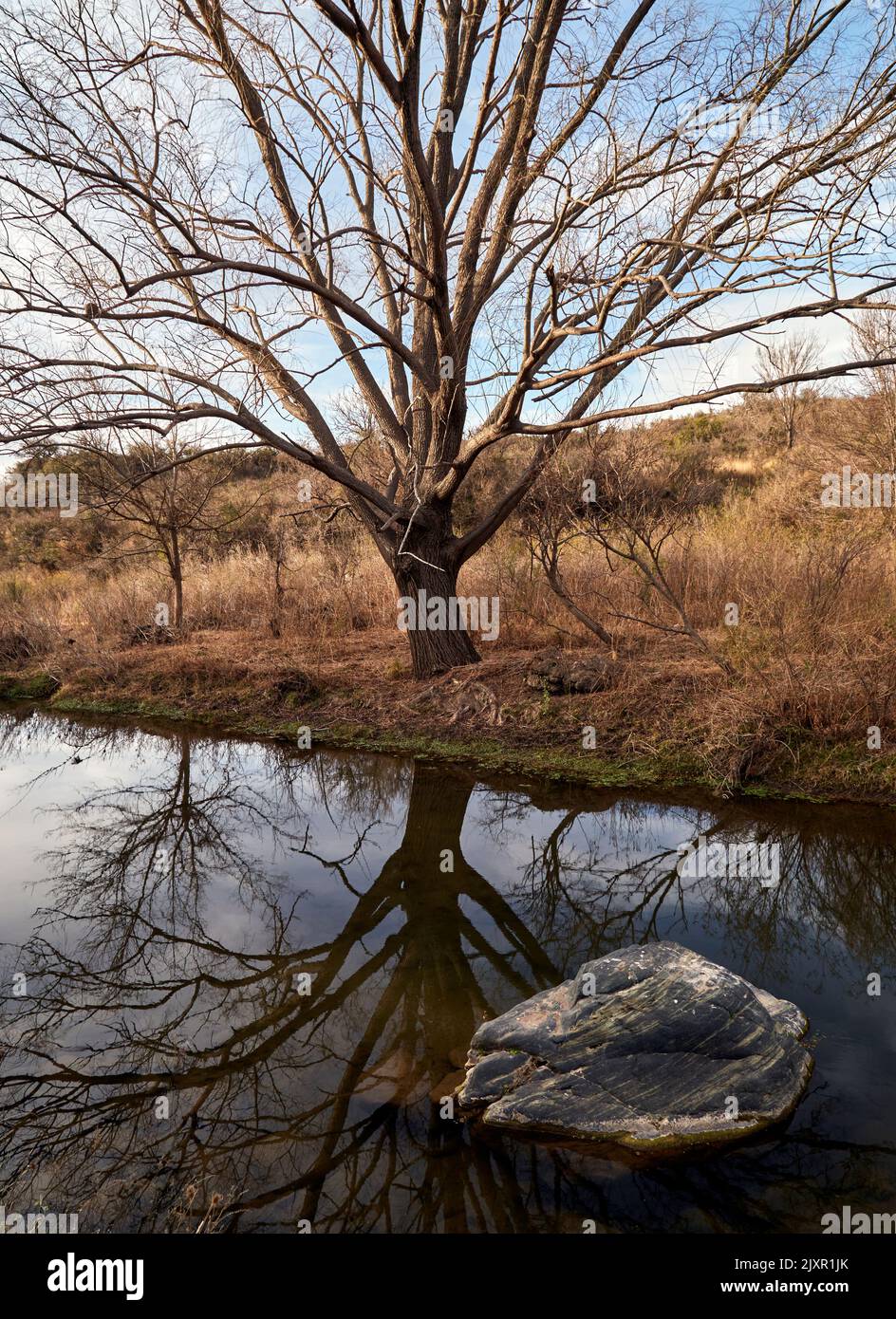 River and mountains of Capilla Del Monte, Cordoba, Argentina Stock ...