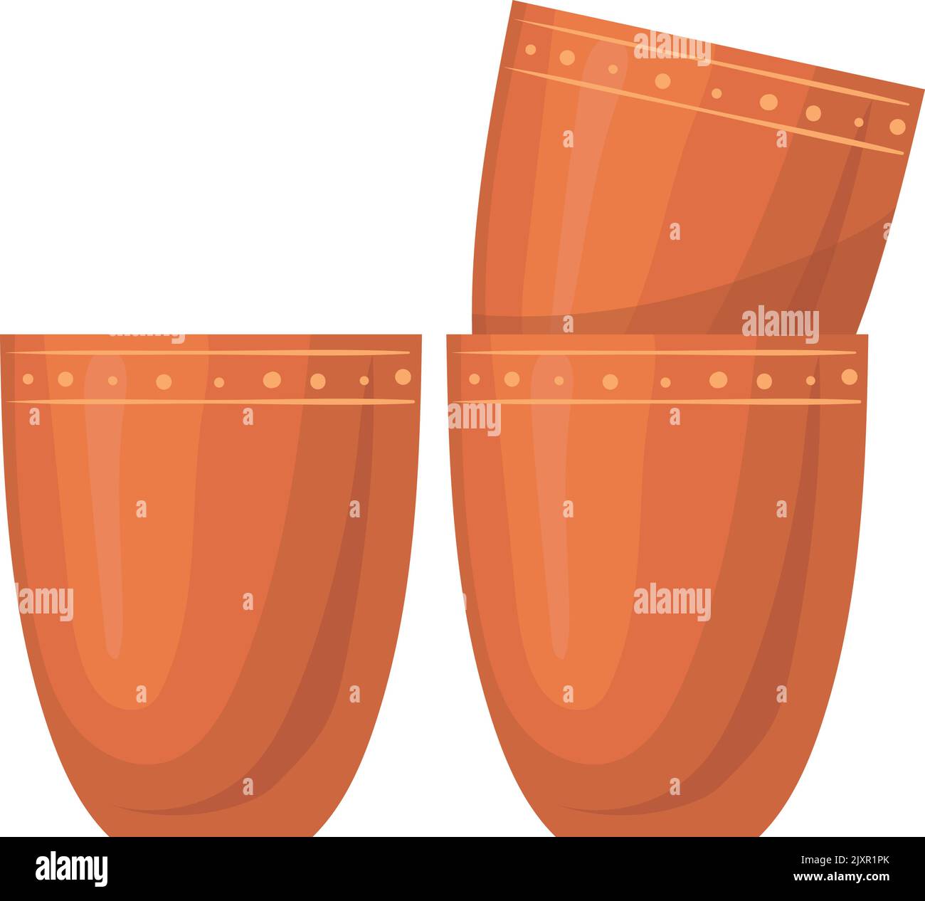 Ceramic cups. Old clay drink vessel icon isolated on white background ...