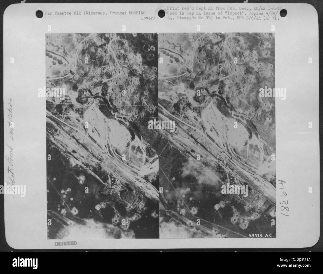 FRANCE-Rocket site at Wizernes, France, is located on edge of a cliff ...