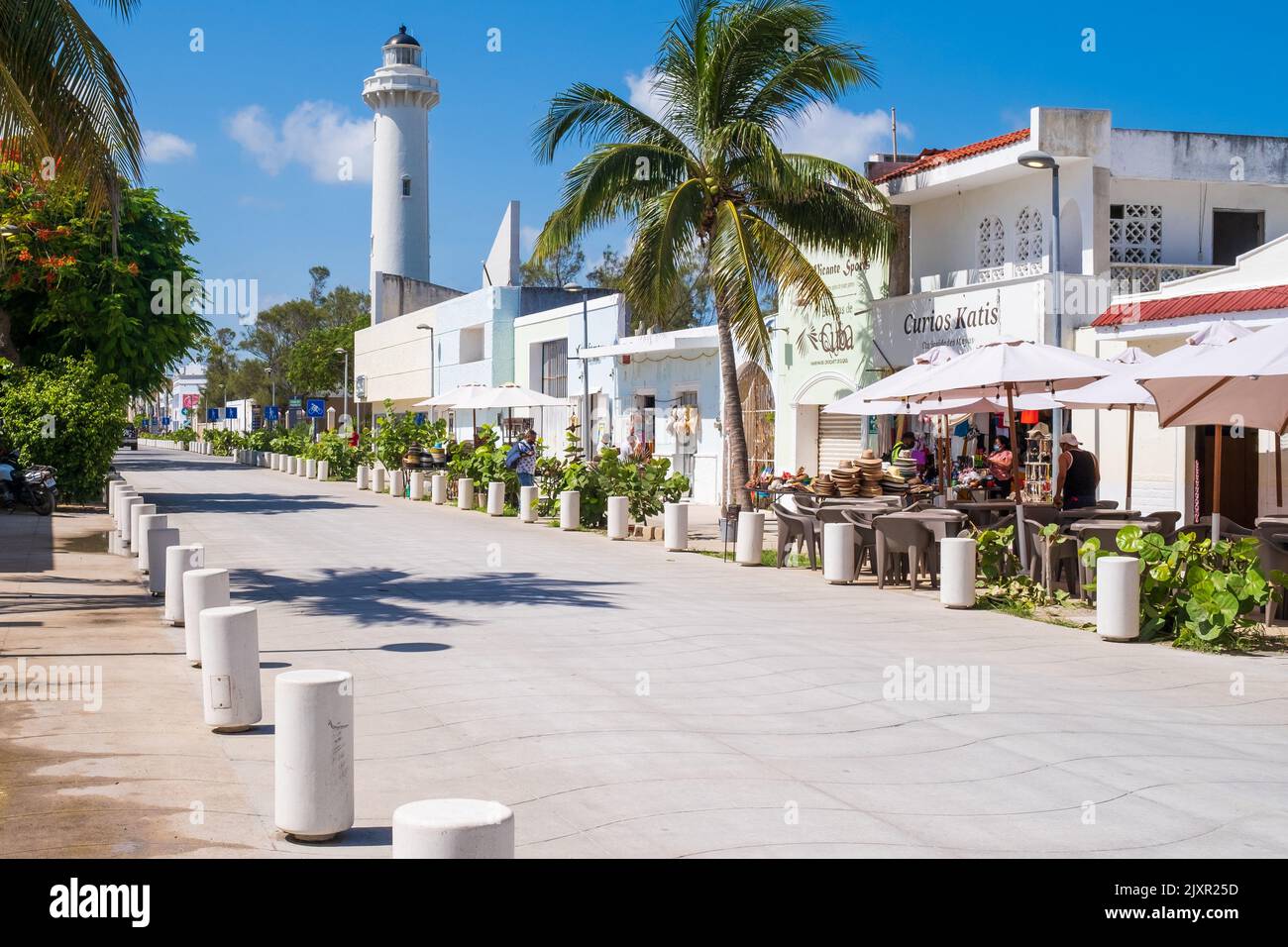 Progreso, a popular beach town near Merida in Yucatan, Mexico Stock ...