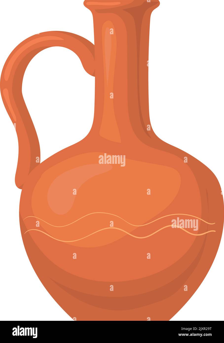 Ceramic jug icon. Cartoon clay classic crockery isolated on white ...