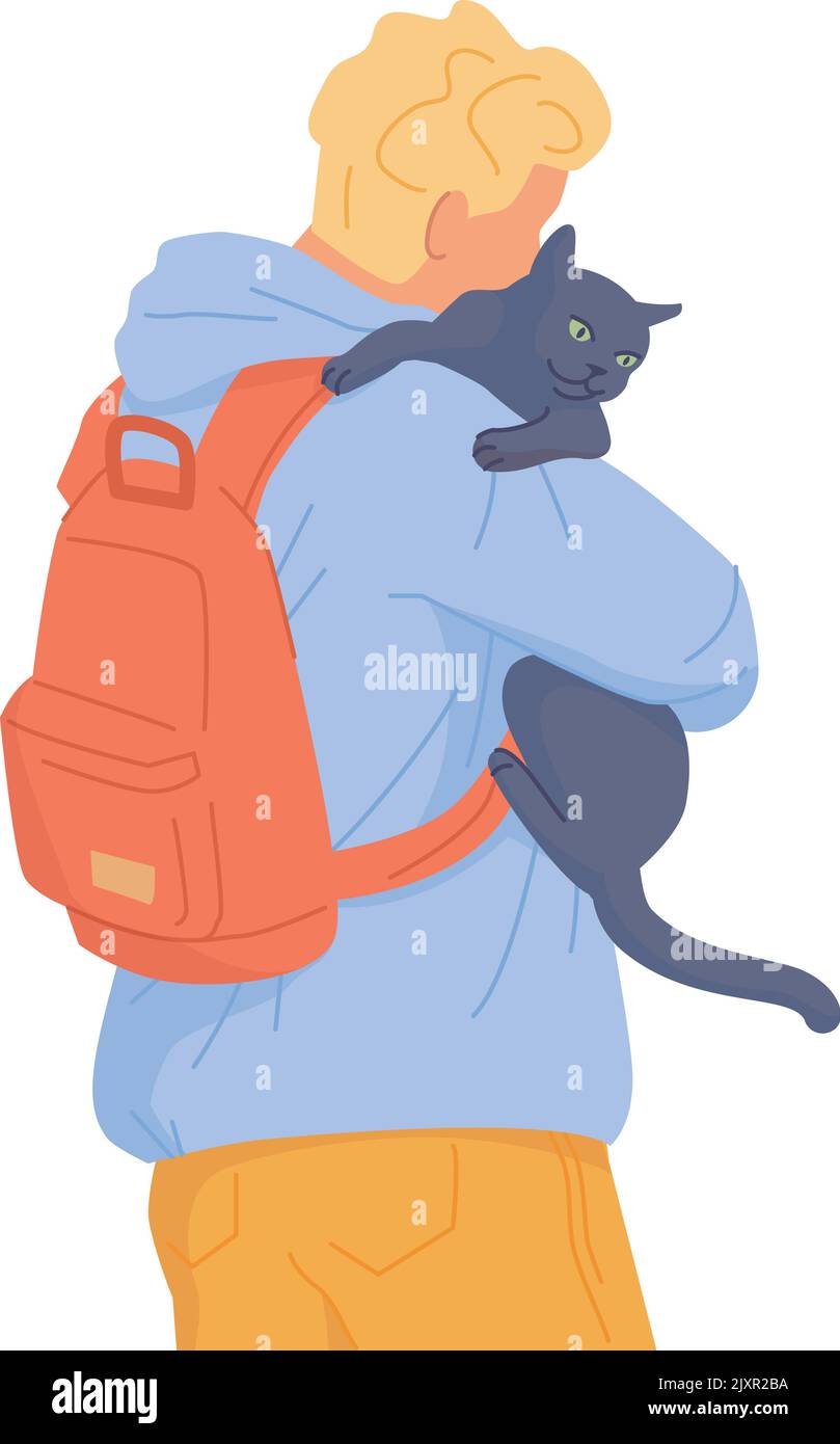 Cute cat owner play Stock Vector Images - Alamy