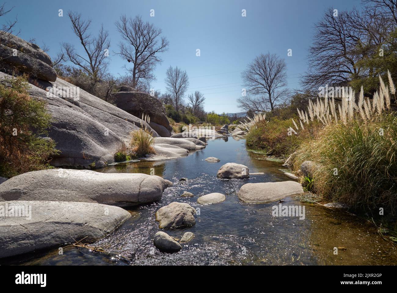 River and mountains of Capilla Del Monte, Cordoba, Argentina Stock ...