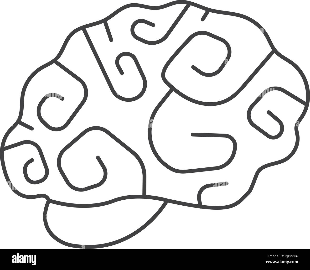 Brain icon. Mind black line symbol. Intellect sign isolated on white ...