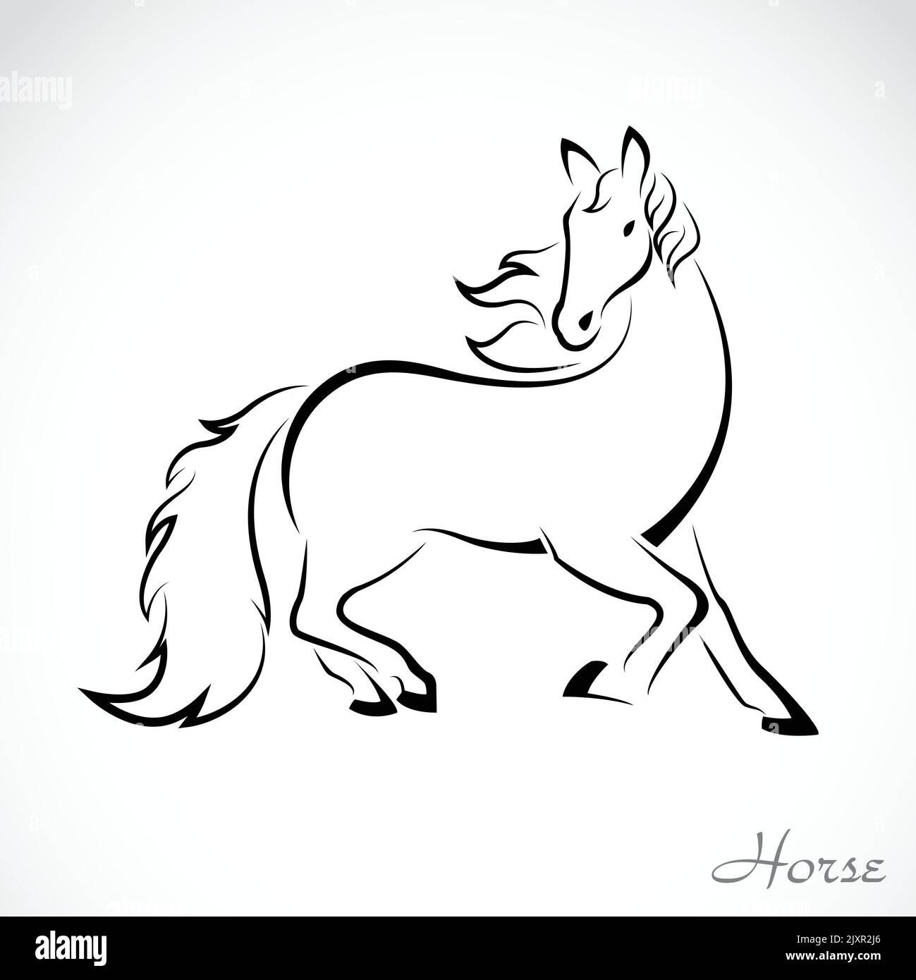 Vector of a horse on white background. Easy editable layered vector ...