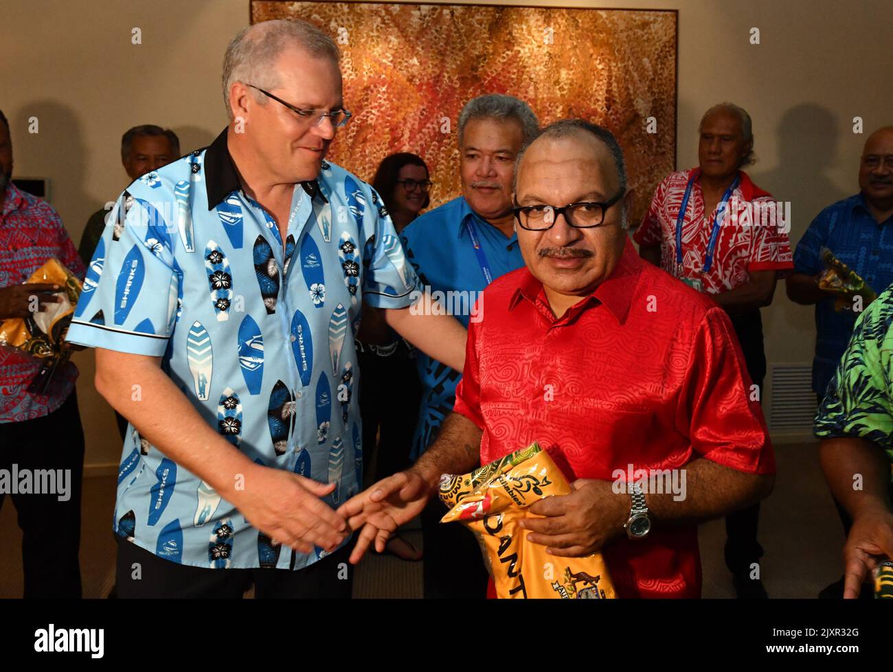 Australia's Prime Minister Scott Morrison gives Papua New Guinea Prime ...