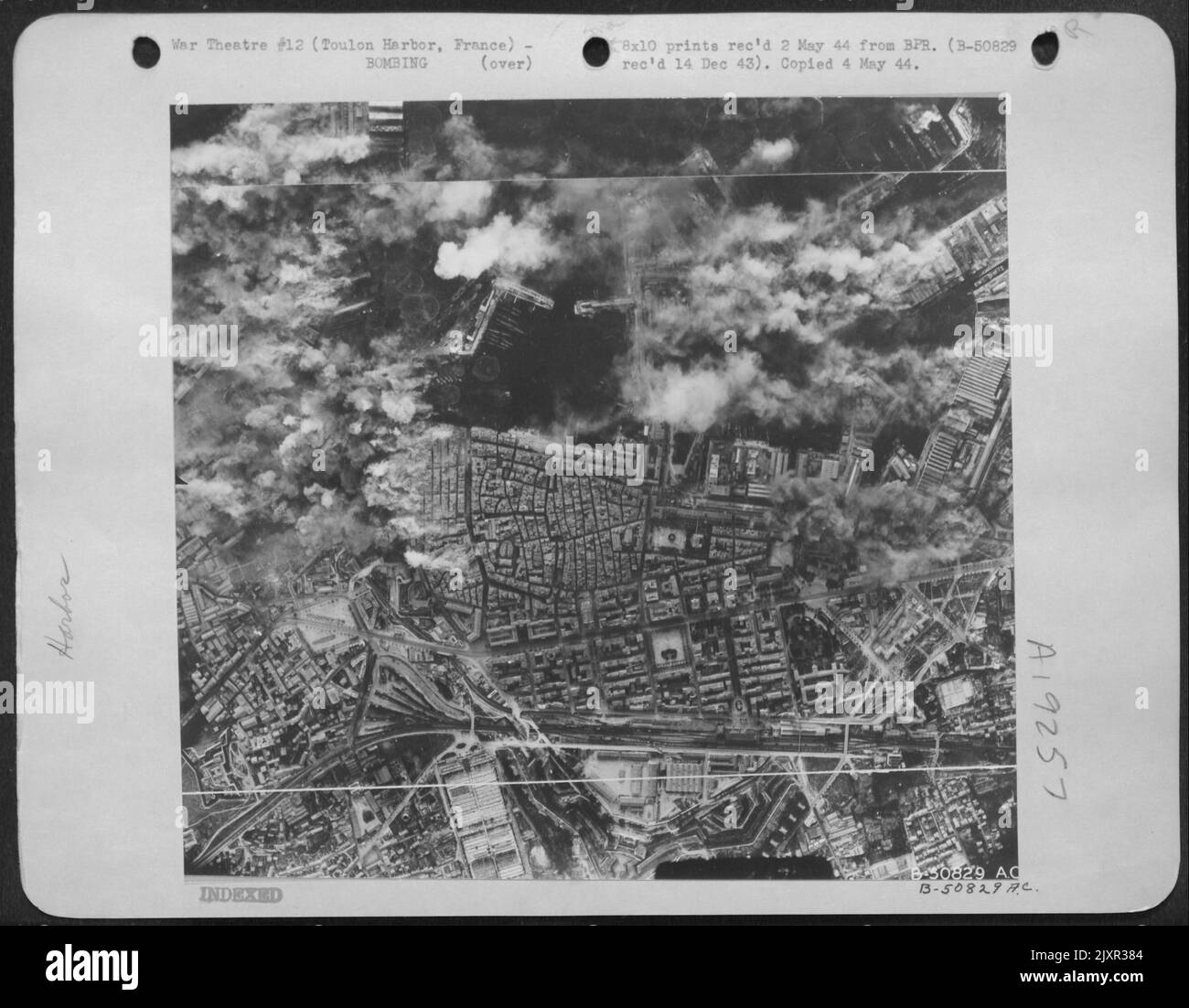 Toulon Harbor after five minutes of concentrated bombing by USAAF ...