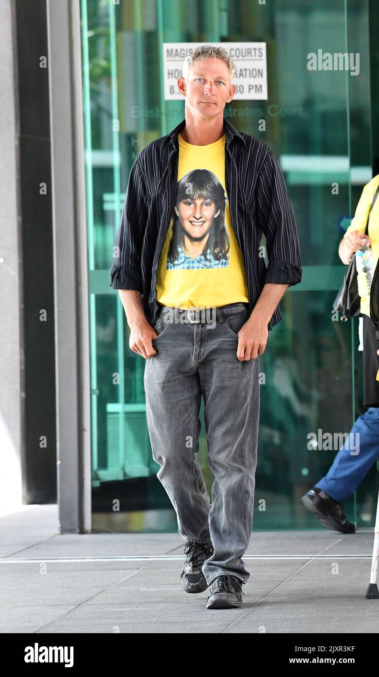 Kevin Mason is seen wearing a t-shirt displaying a photograph of his ...