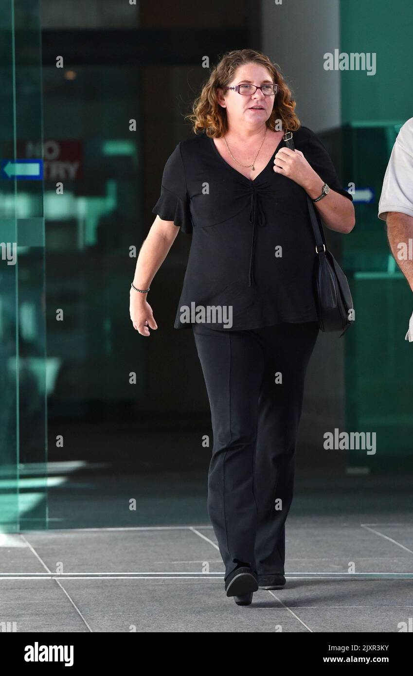 Witness, Denise Mace is seen leaving the Brisbane Coroners Court in ...