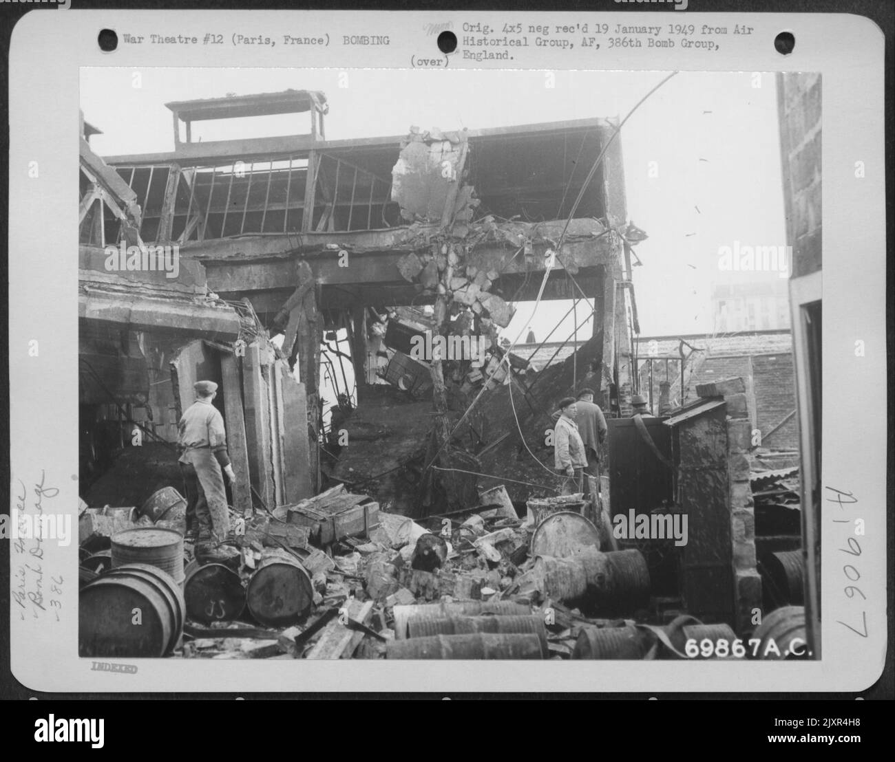 Bomb-Wrecked Buildings In Paris, France Which Were Destroyed By Bombs ...