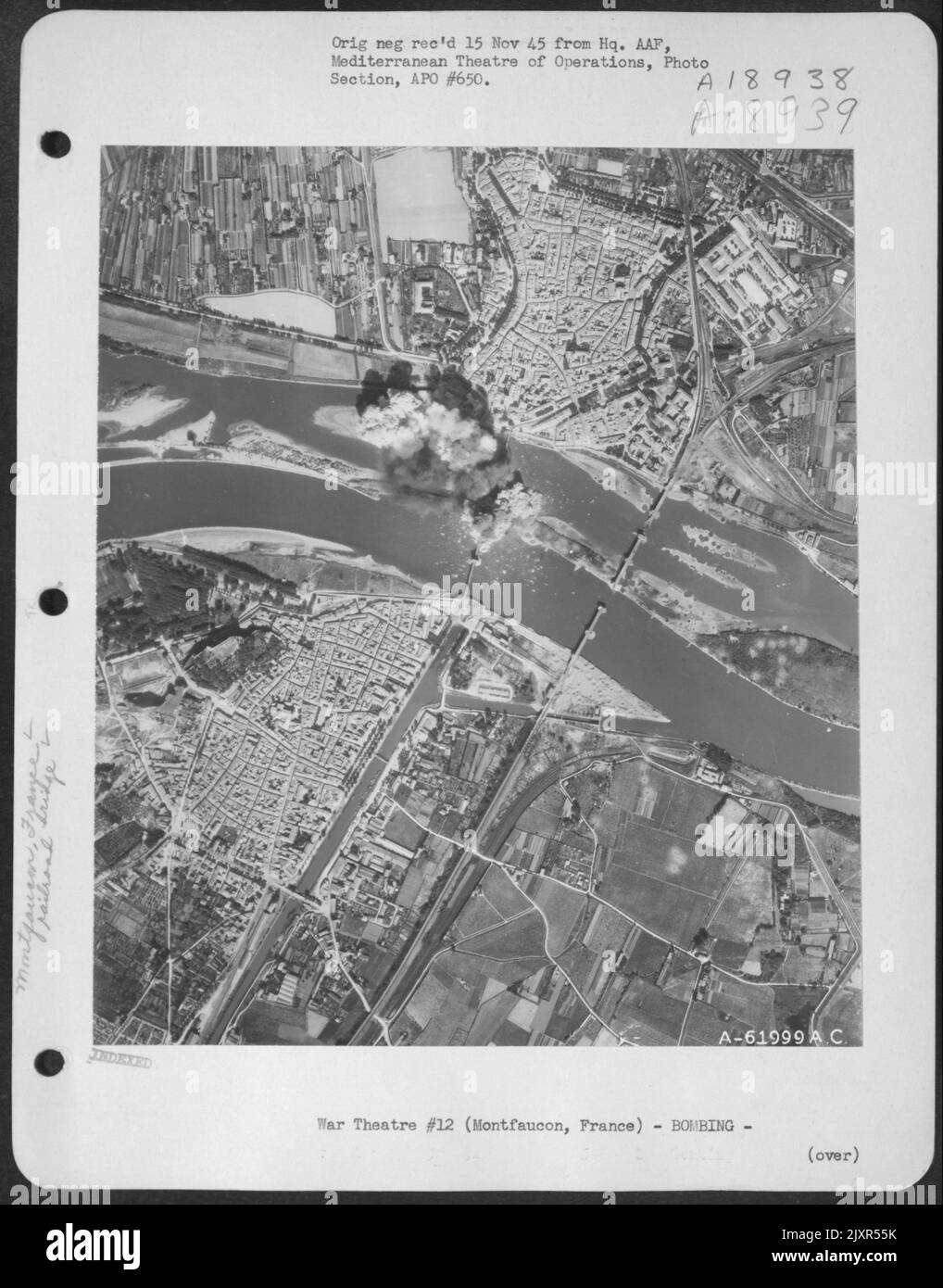 Bombing Of Railroad Bridge Over The Rhone River At Montfaucon, France ...