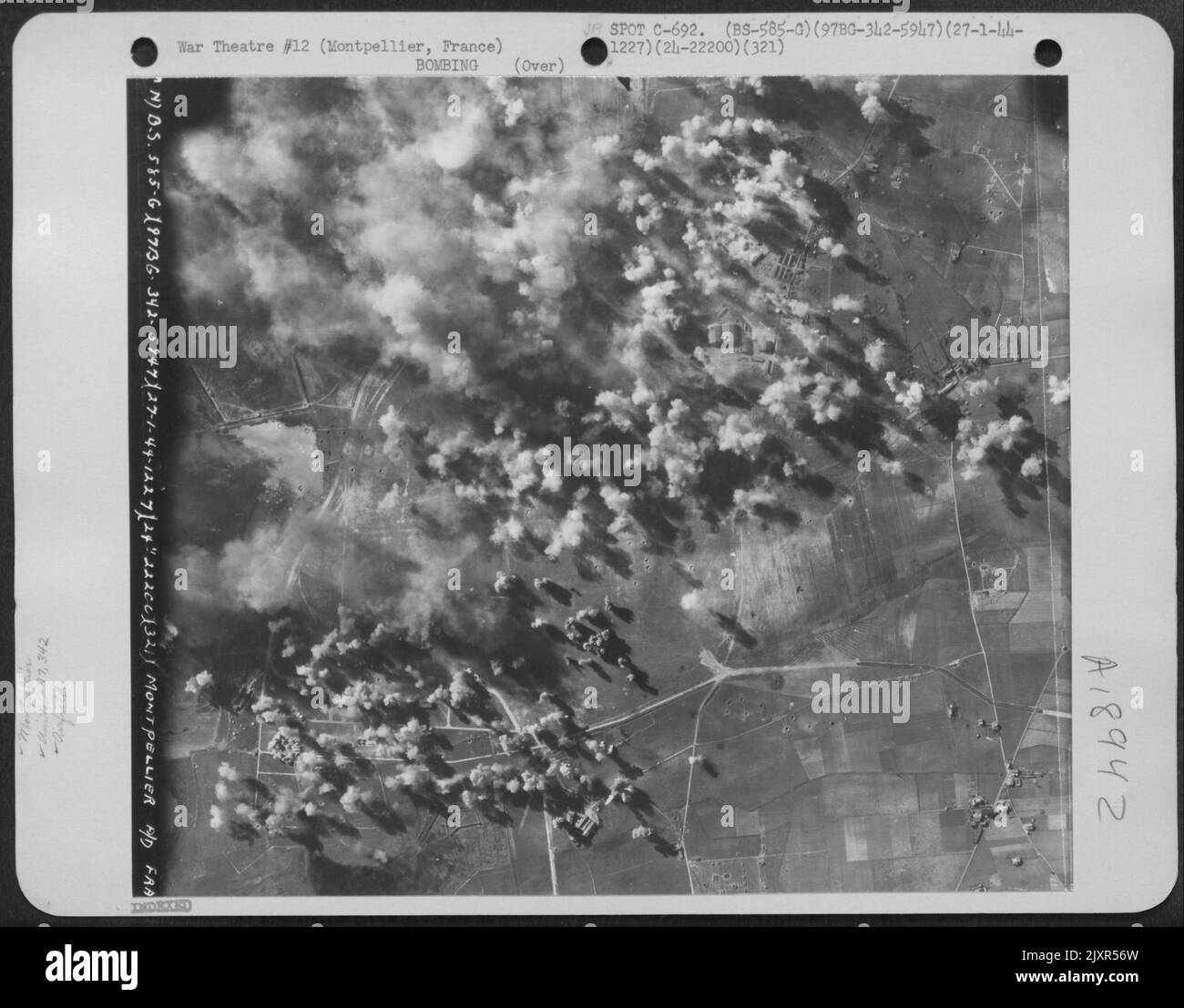 Scattered Bomb Bursts Destroy Installations And Runways At Frejorges ...
