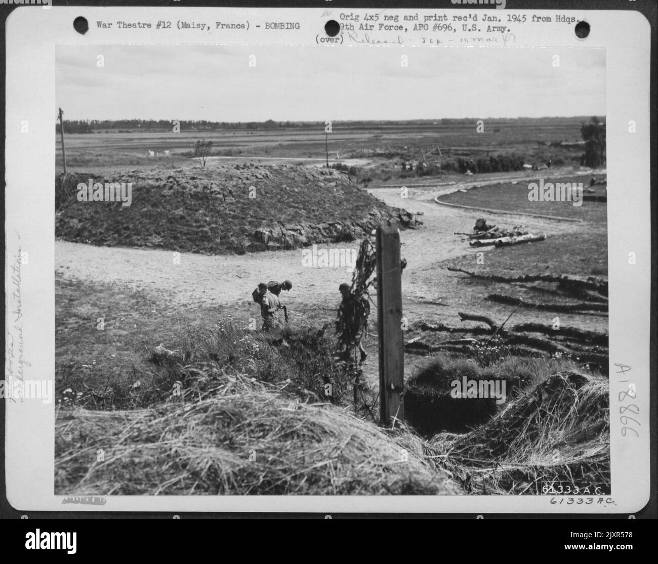 Bomb Damage To A Pill-Box Area Near Maisy, France. 30 June 1944 Stock ...