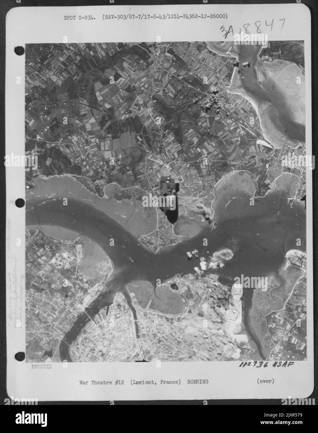 Bombs Fall Toward The Submarine Base At Lorient, France, Which Is ...