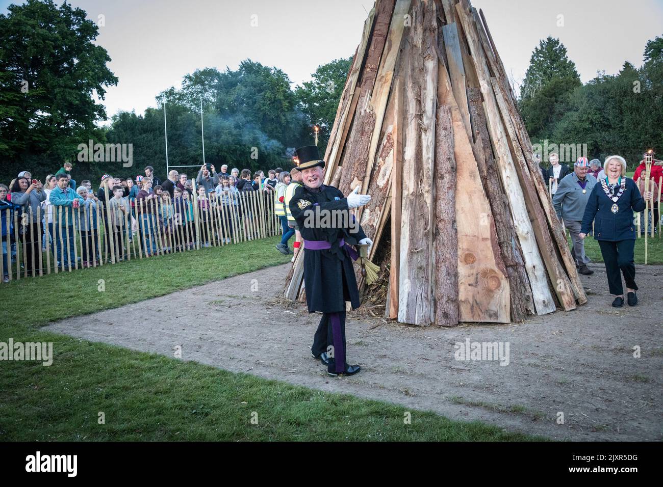 Town crier of Haslemere announces the lighting of the beacon as part of ...