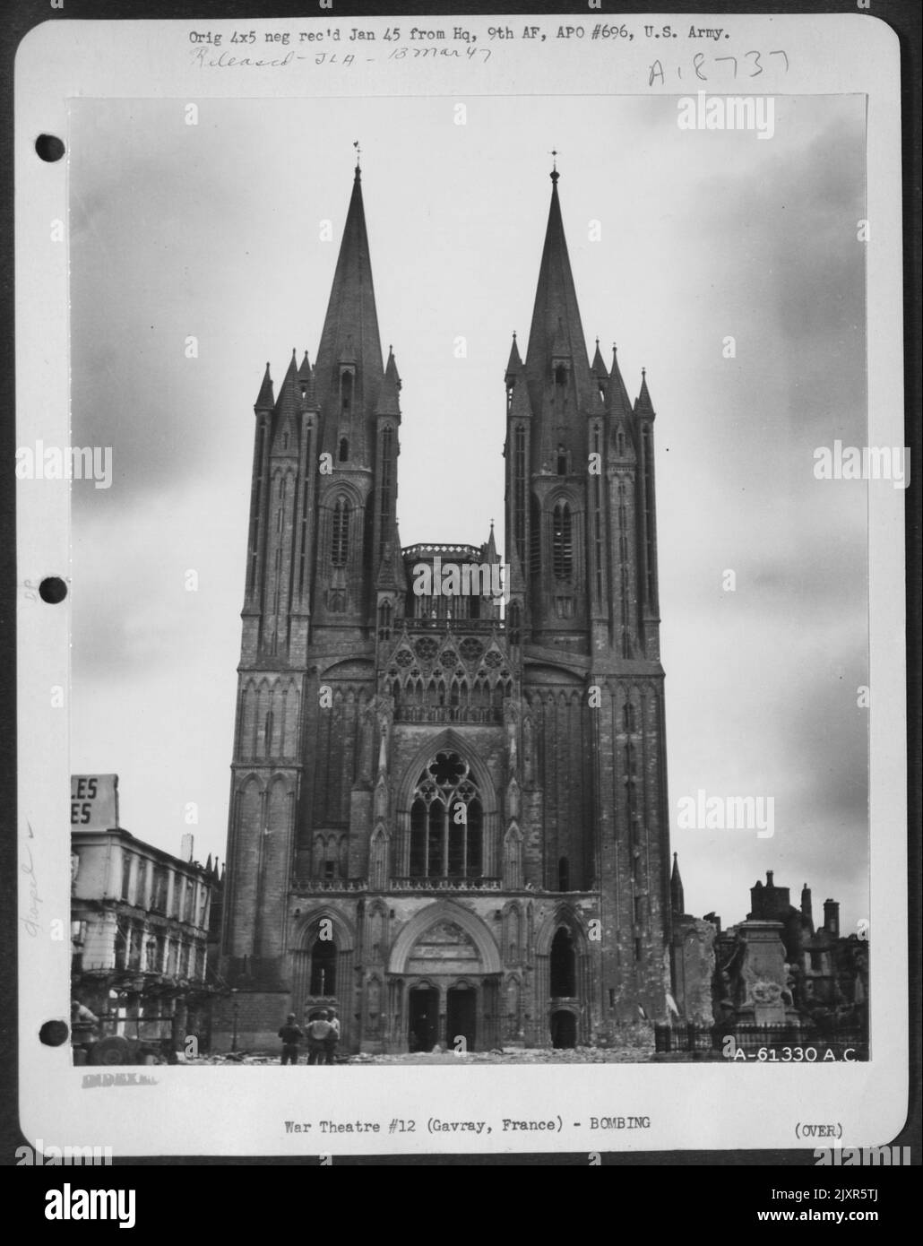 Bomb Damage To Cathedral At Gavray, France. 1 August 1944 Stock Photo ...