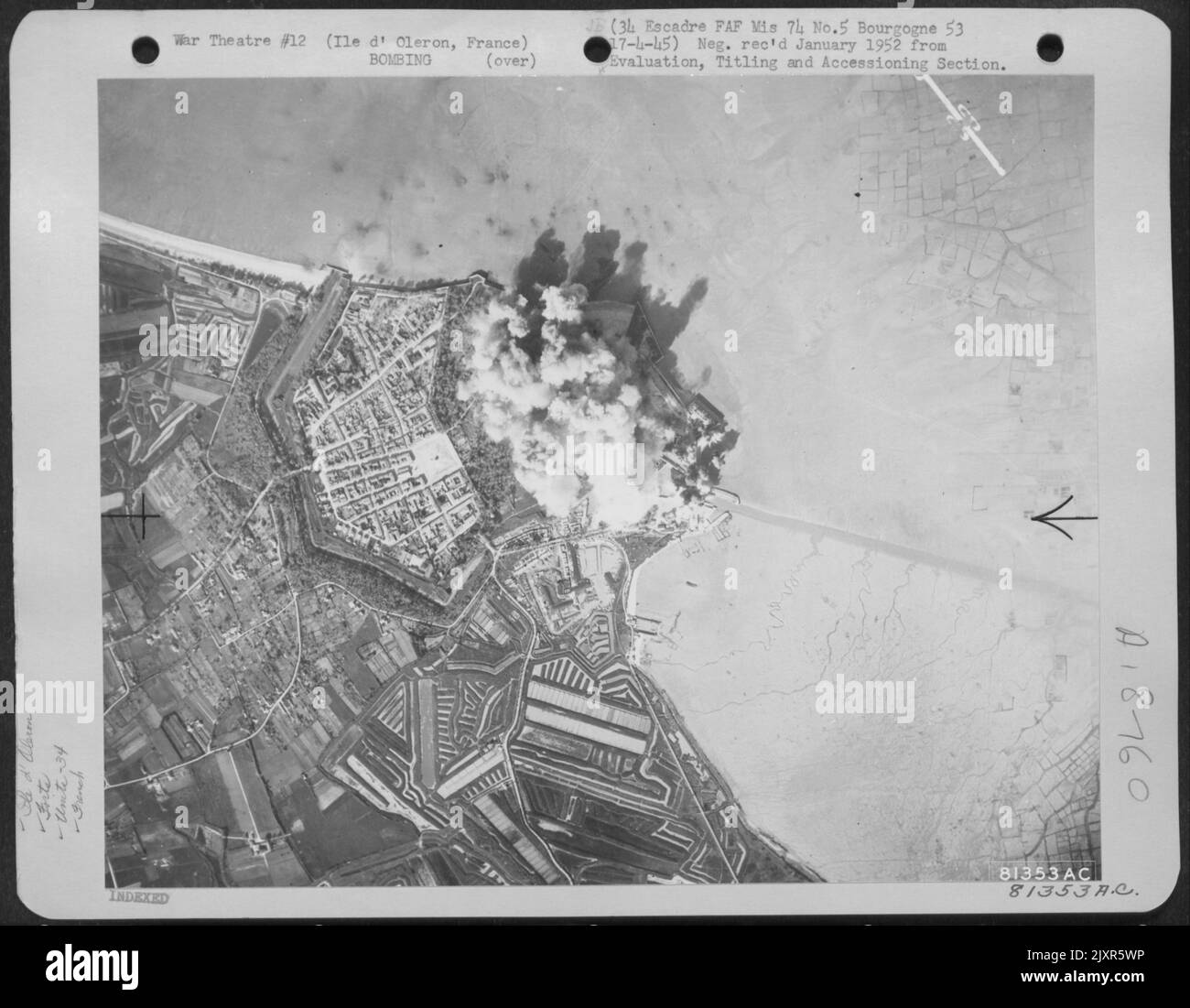 Bomb Bursts Cover The Fortress On Ile D'Oleron, Off The West Coast Of ...