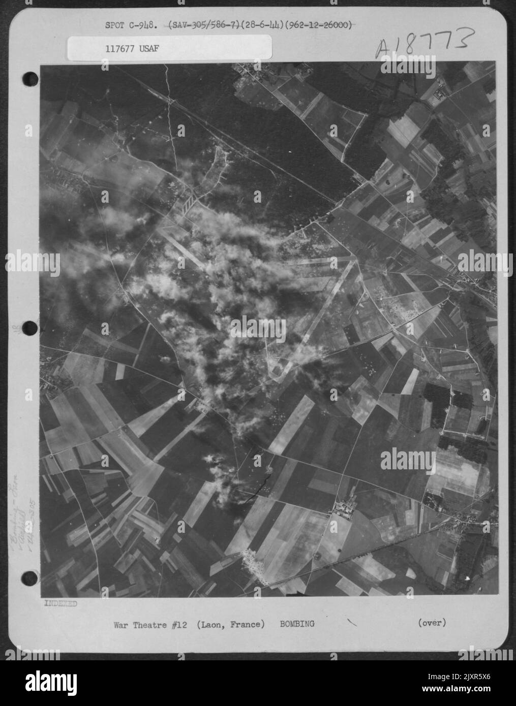 Bomb Bursts Cover The Airdrome At Laon, France, During A Bombing ...